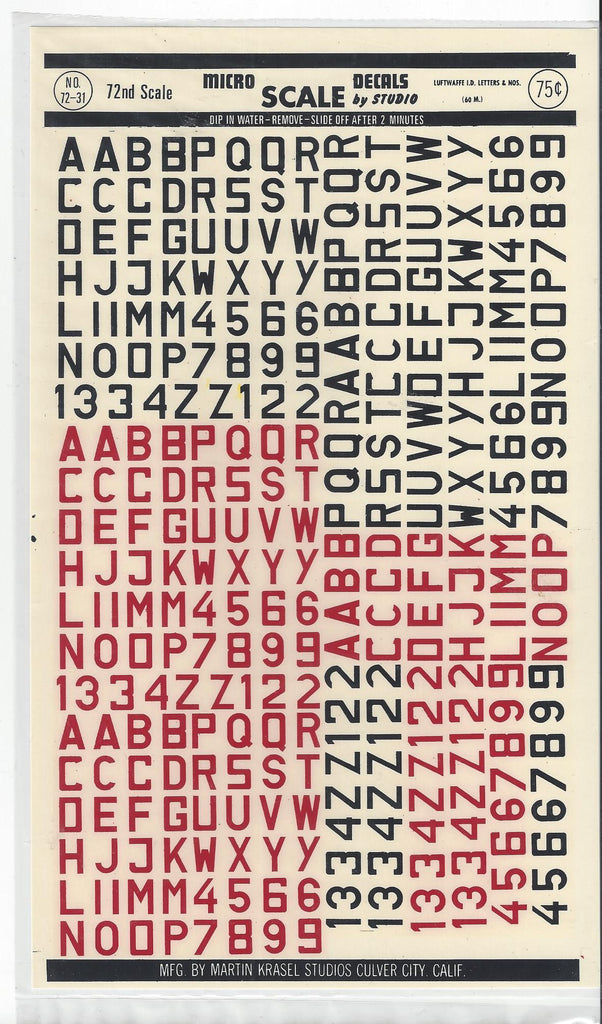 Decals | Letters | HobbyHeroes.com