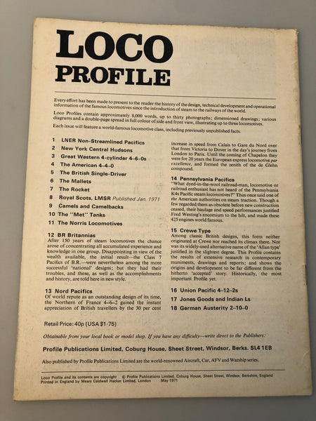 Loco Profile 13 Nord Pacifics Profile Publications (Box 11) LP13 ...